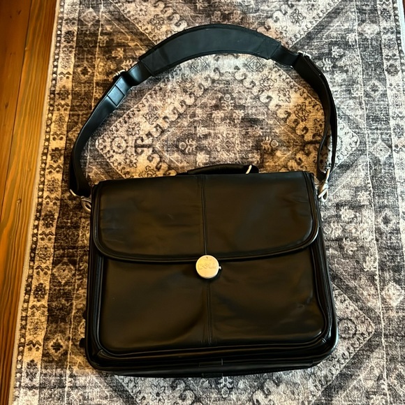 Dell | Bags | Dell Black Leather Briefcase | Poshmark